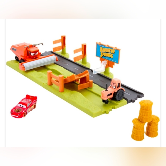 Mattel | Toys | Mattel Red And Orange Race Car And Construction Vehicle ...